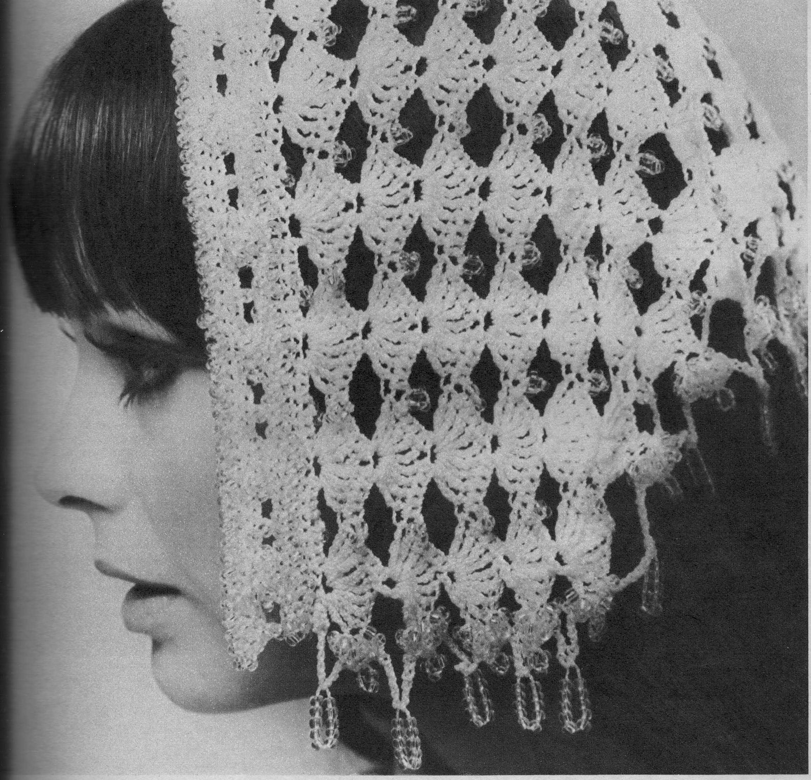 1960s Bridal Headwear - Crochet Pattern Digital Download to Make Beaded ...