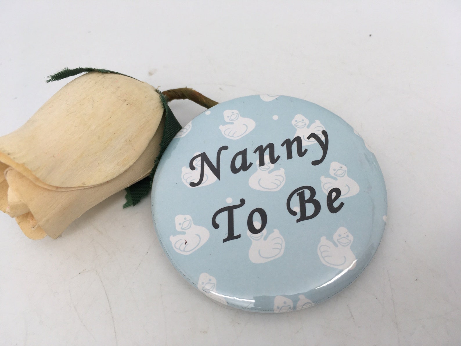 New Nanny Pin Badge Pink Blue Purple or Green Duck Design Large 55mm ...