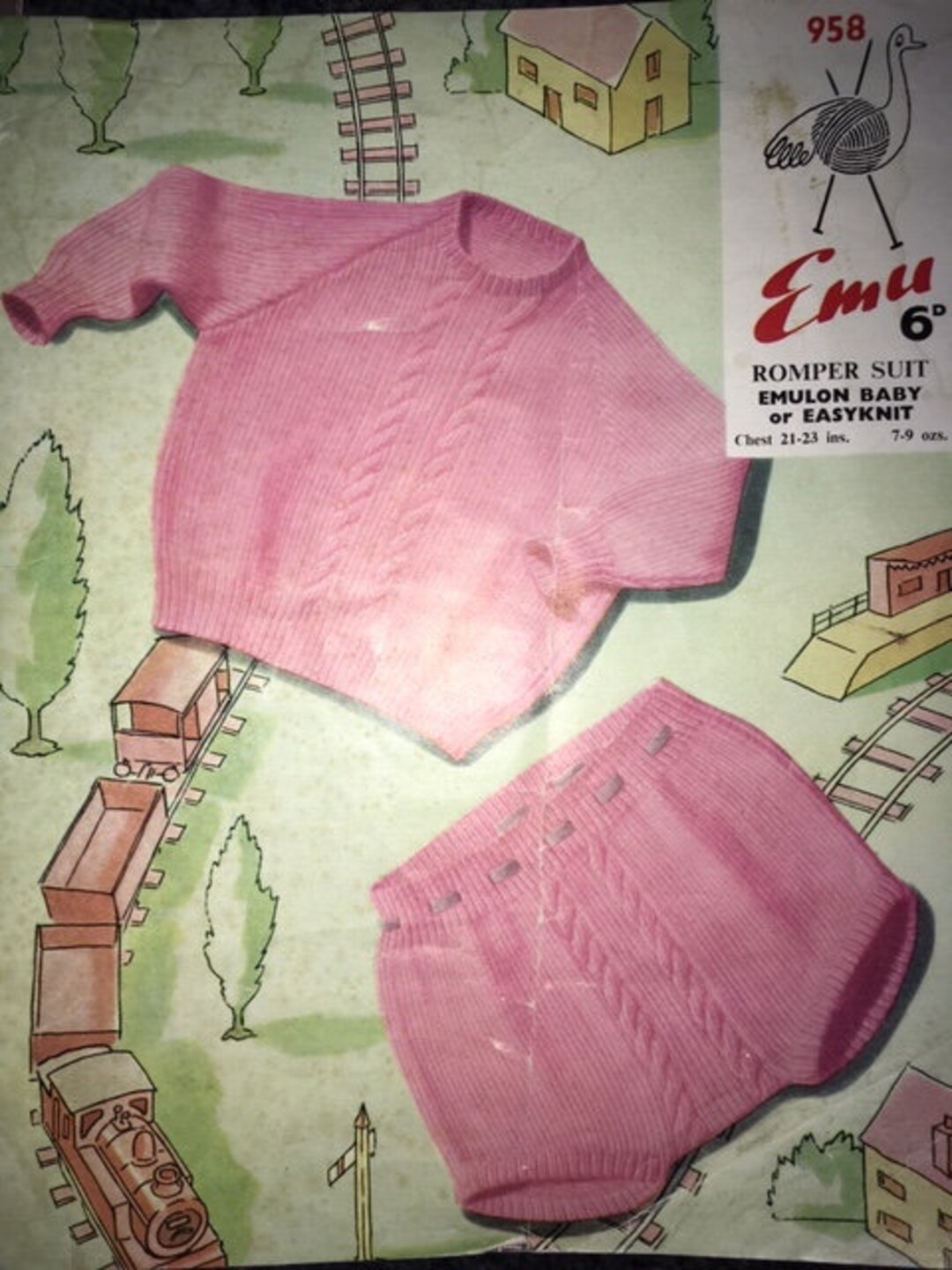 Child's 1960s Baby Sweater & Knickers Pants DK Original Knitting ...