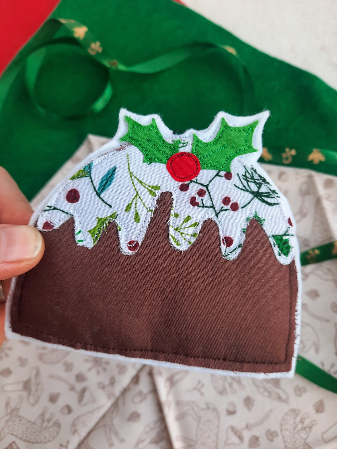 Fabric Christmas Pudding Decoration - Etsy