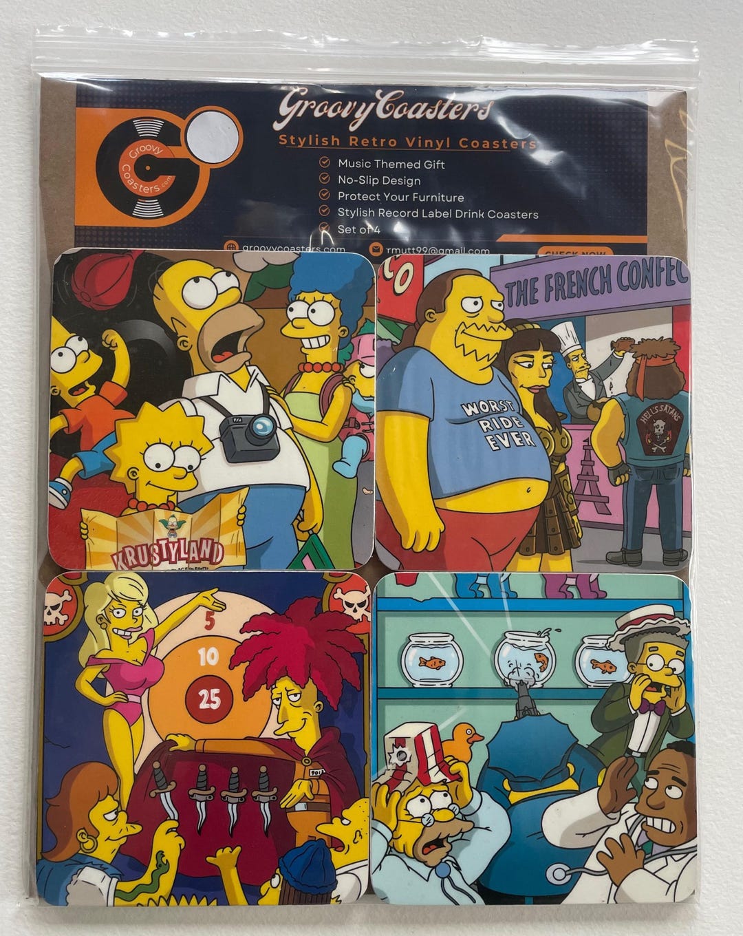 4 Premium Vintage-- the Simpsons- - Drink Coasters - Etsy