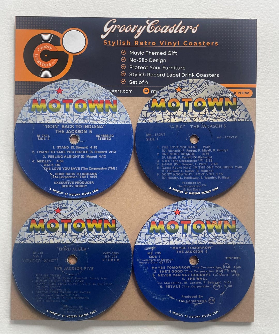 4 Premium Vintage - Jackson 5 - Record Label Drink Coasters - Etsy