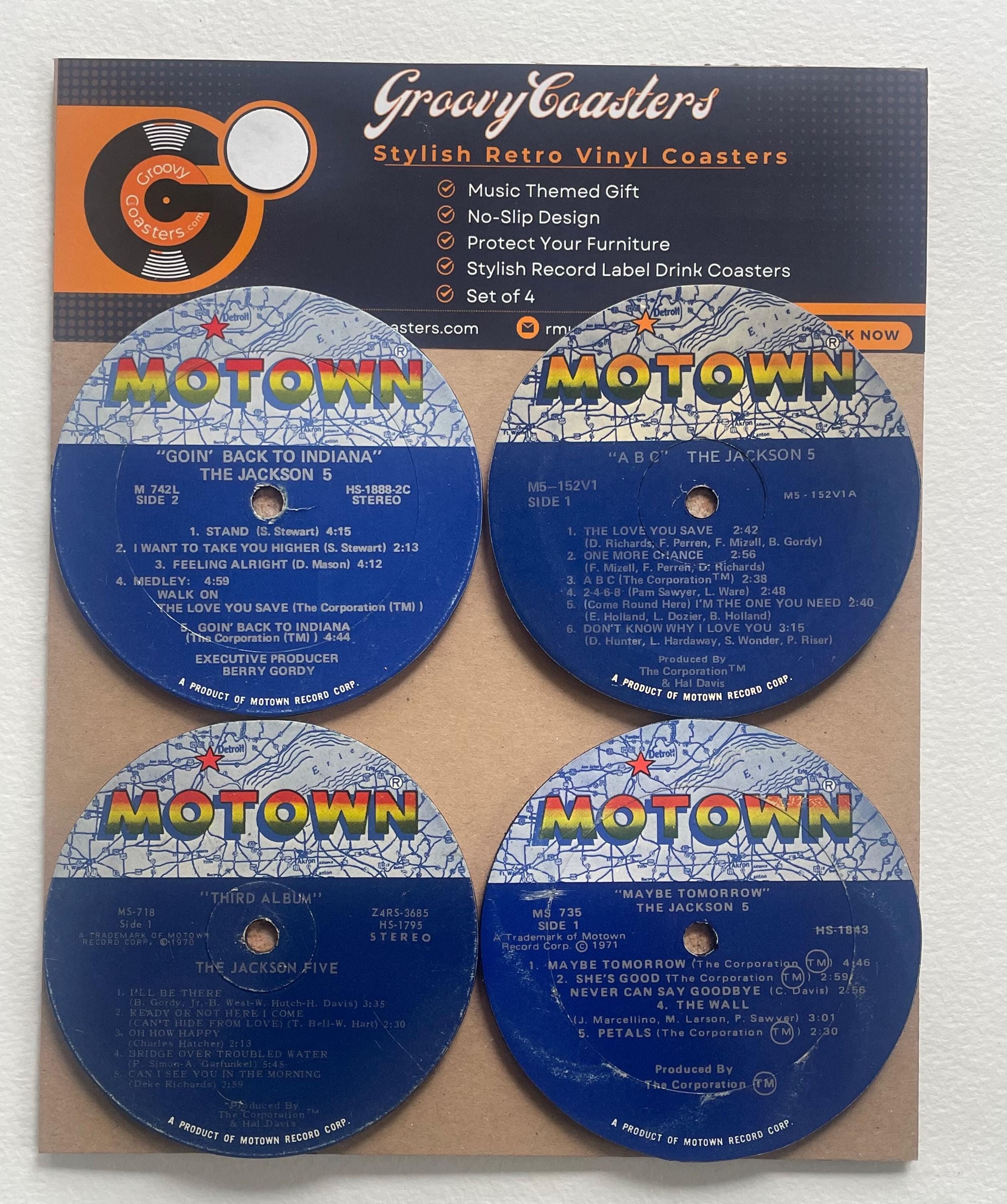 4 Premium Vintage - Jackson 5 - Record Label Drink Coasters - Etsy