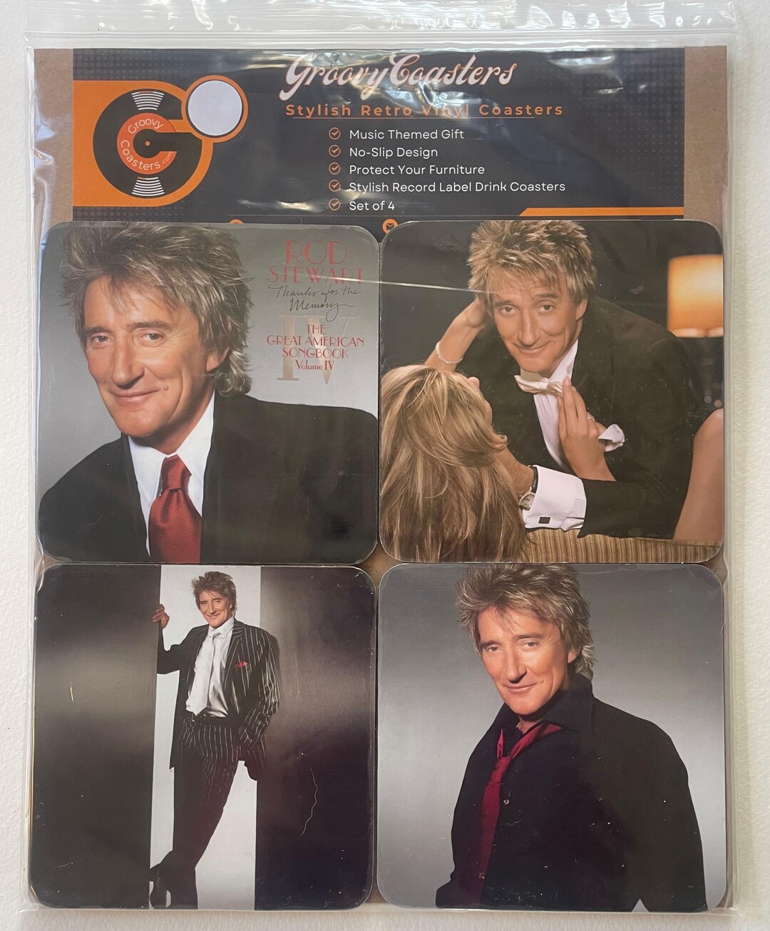 4 Premium Vintage Rod Stewart Great American Songbook Drink Coasters - Etsy