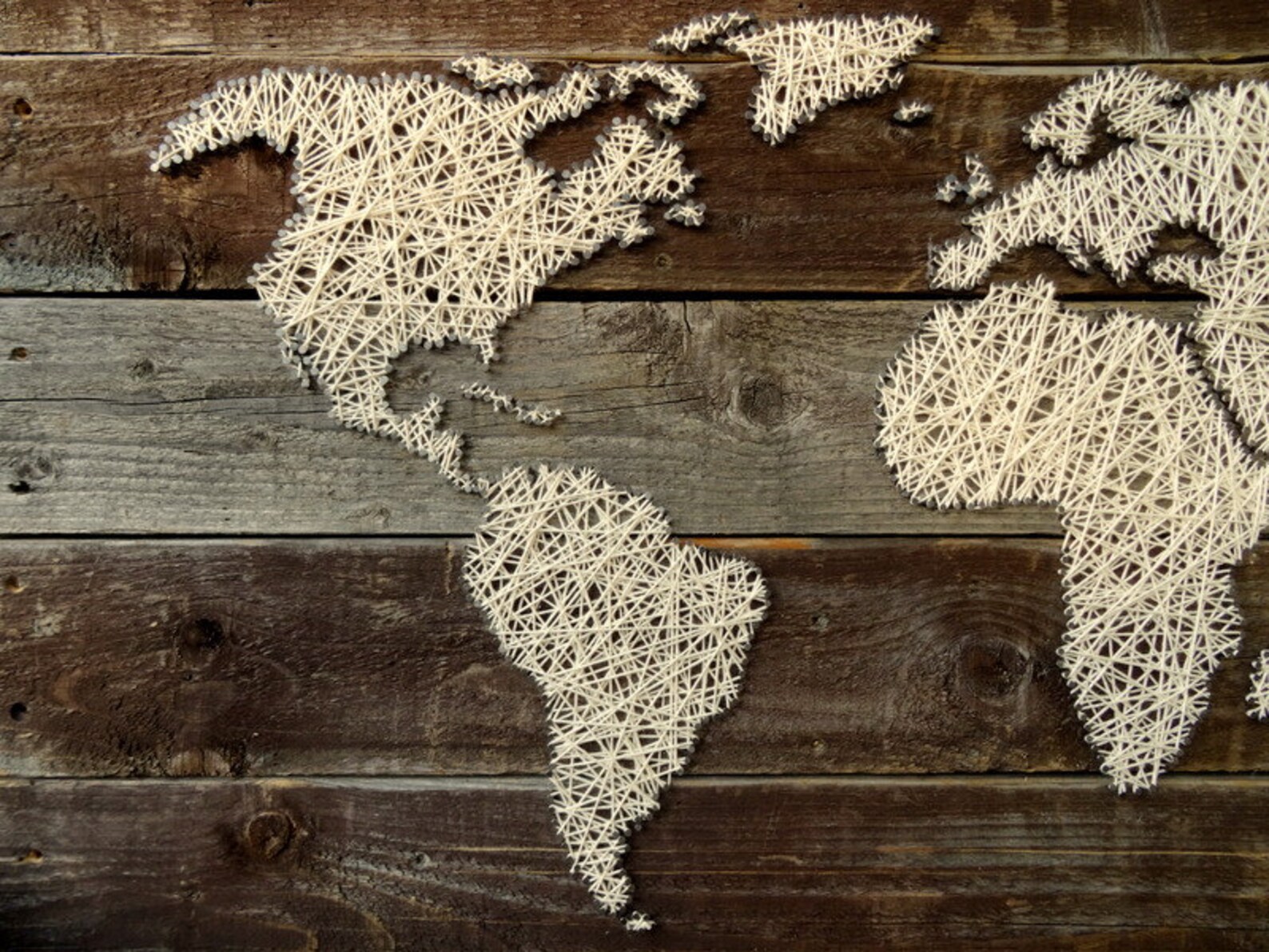 World Map | String Art | World Map Decal | Wooden World Map | Travel ...