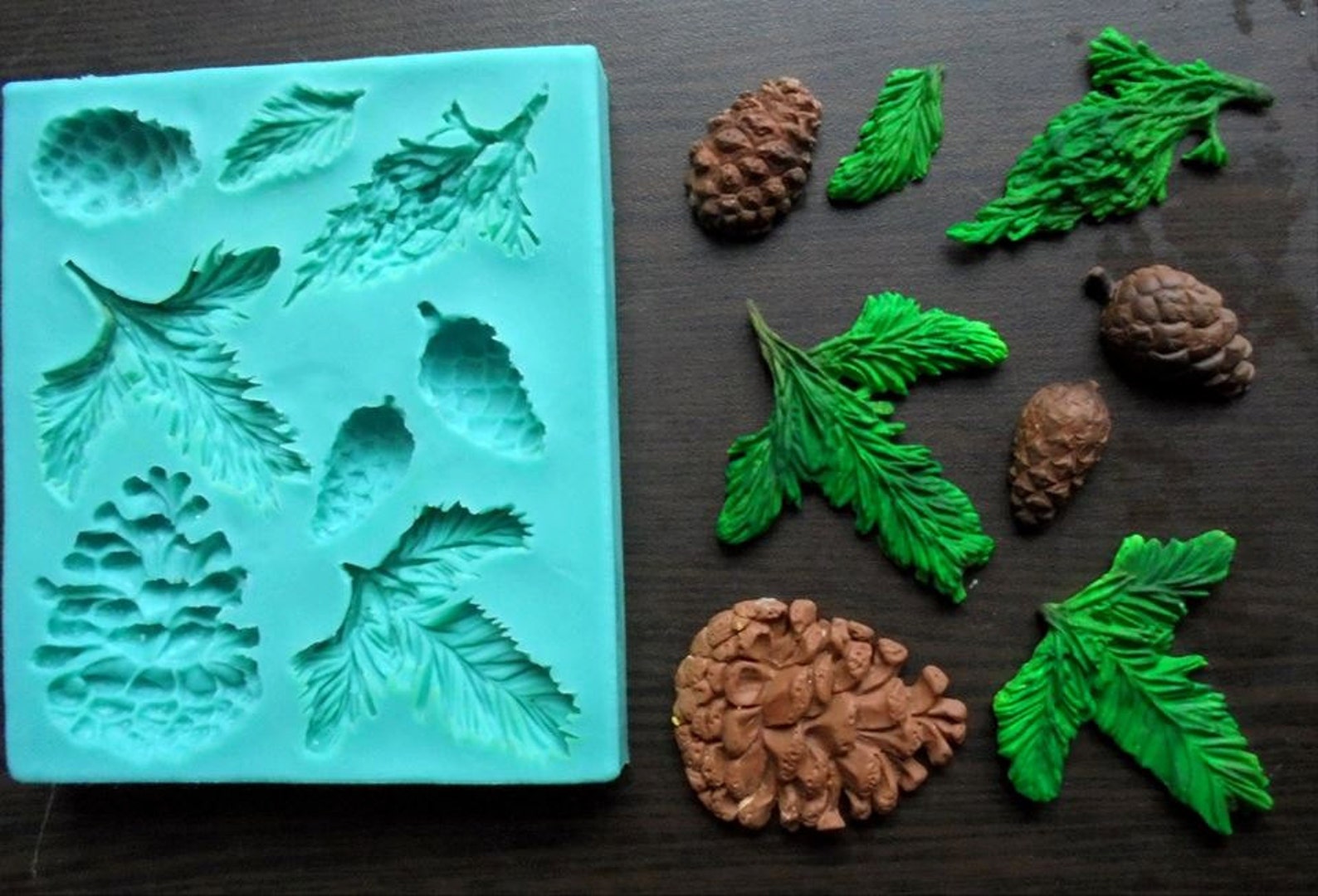 Silicone Mould / Pine Branches 2 / Sugarcraft Cake Decorating Fondant ...