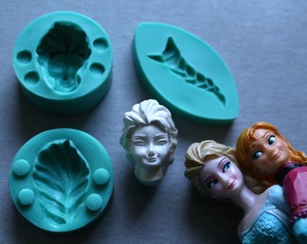 Silicone Mould Elsas FACE From FROZEN Cake Decorating Fondant | Etsy