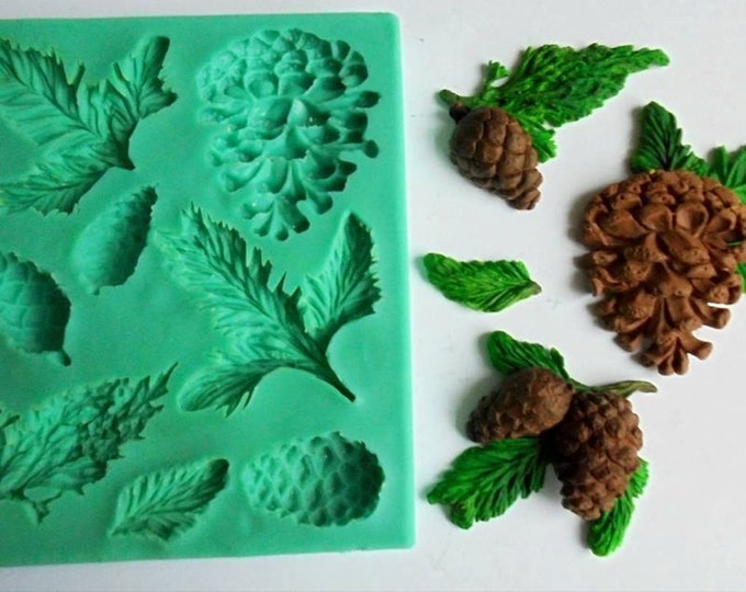 Silicone Mould / Pine Branches 2 / Sugarcraft Cake Decorating Fondant ...