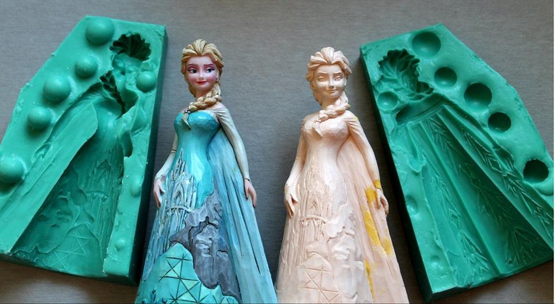 Silicone Mould 3D Elsa Sugarcraft Cake Decorating Fondant / Fimo Mold ...