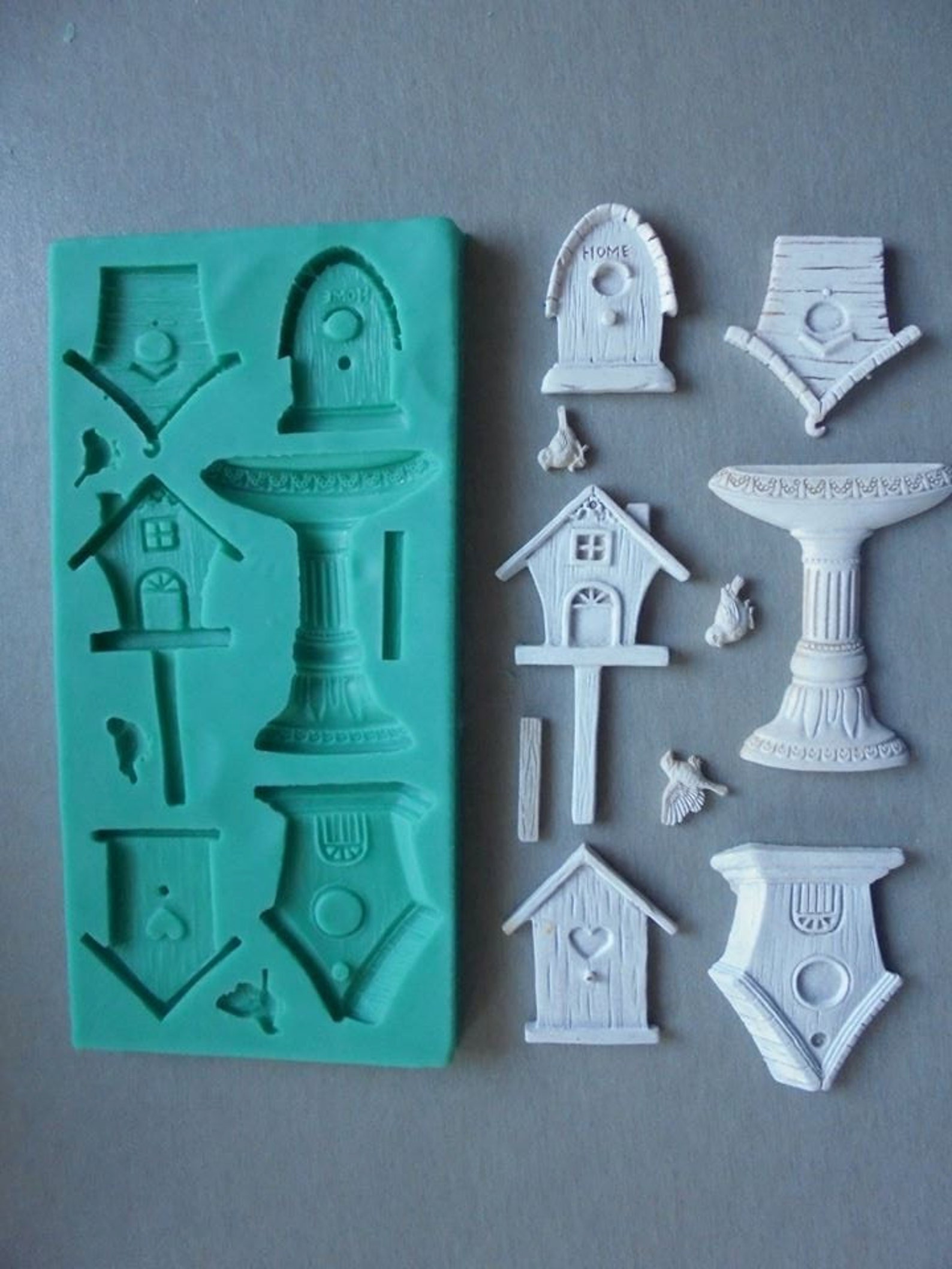 Silicone Mould / Houses for Birds / Sugarcraft Cake Decorating Fondant ...