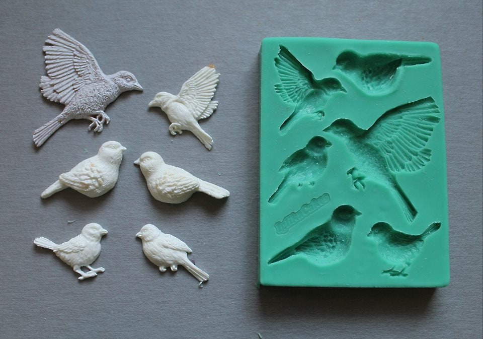 Silicone Mould / Birds / Sugarcraft Cake Decorating Fondant / Fimo Mold ...