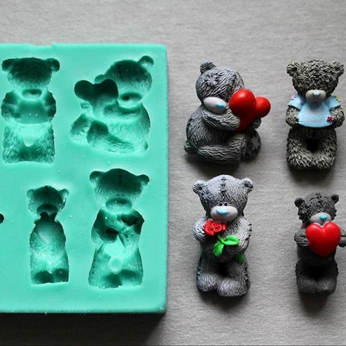 Silicone Mould BEARS LOVE Sugarcraft Cake Decorating Fondant / - Etsy