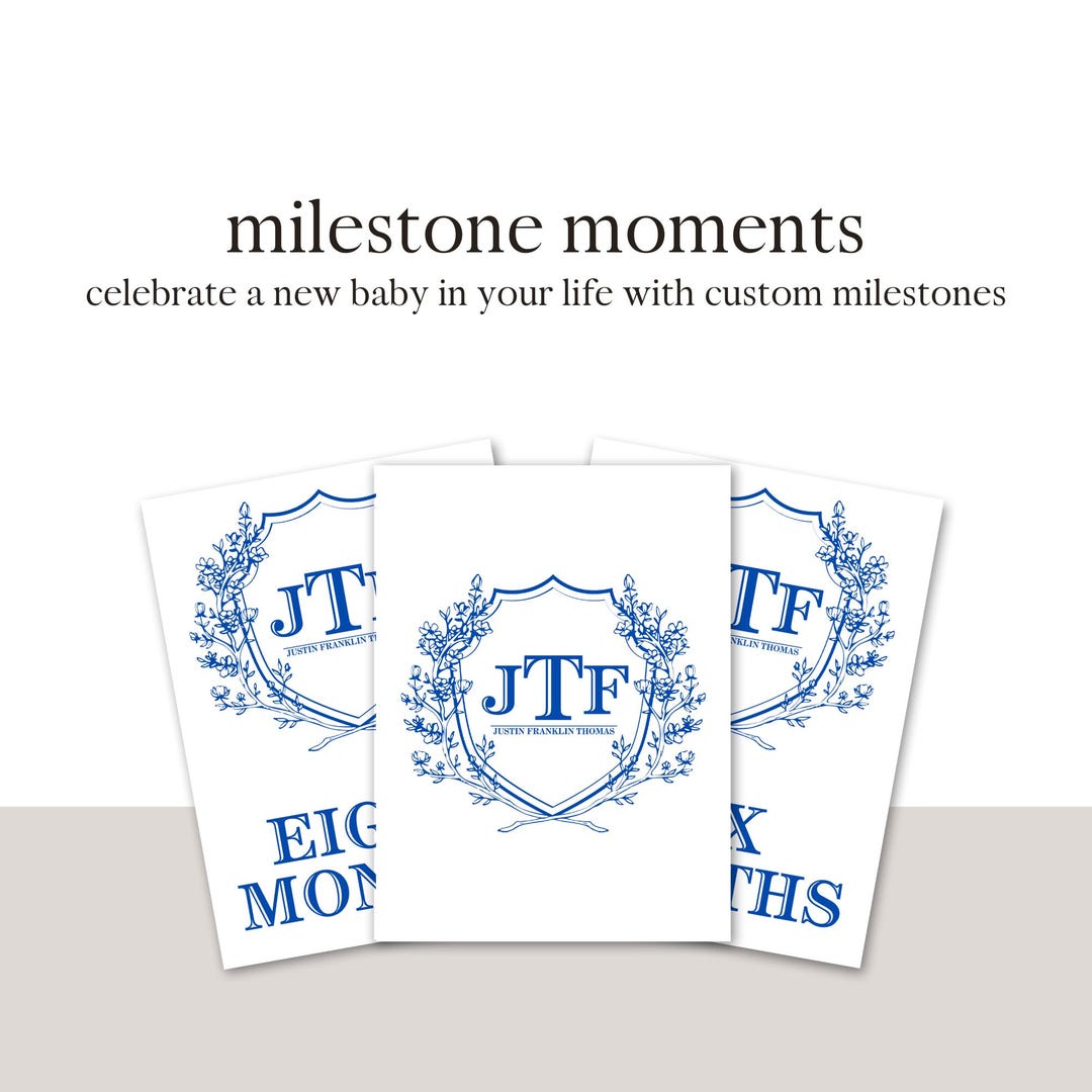Milestone Cards, Monthly Milestone Cards, Set of 16 Cards, Custom ...