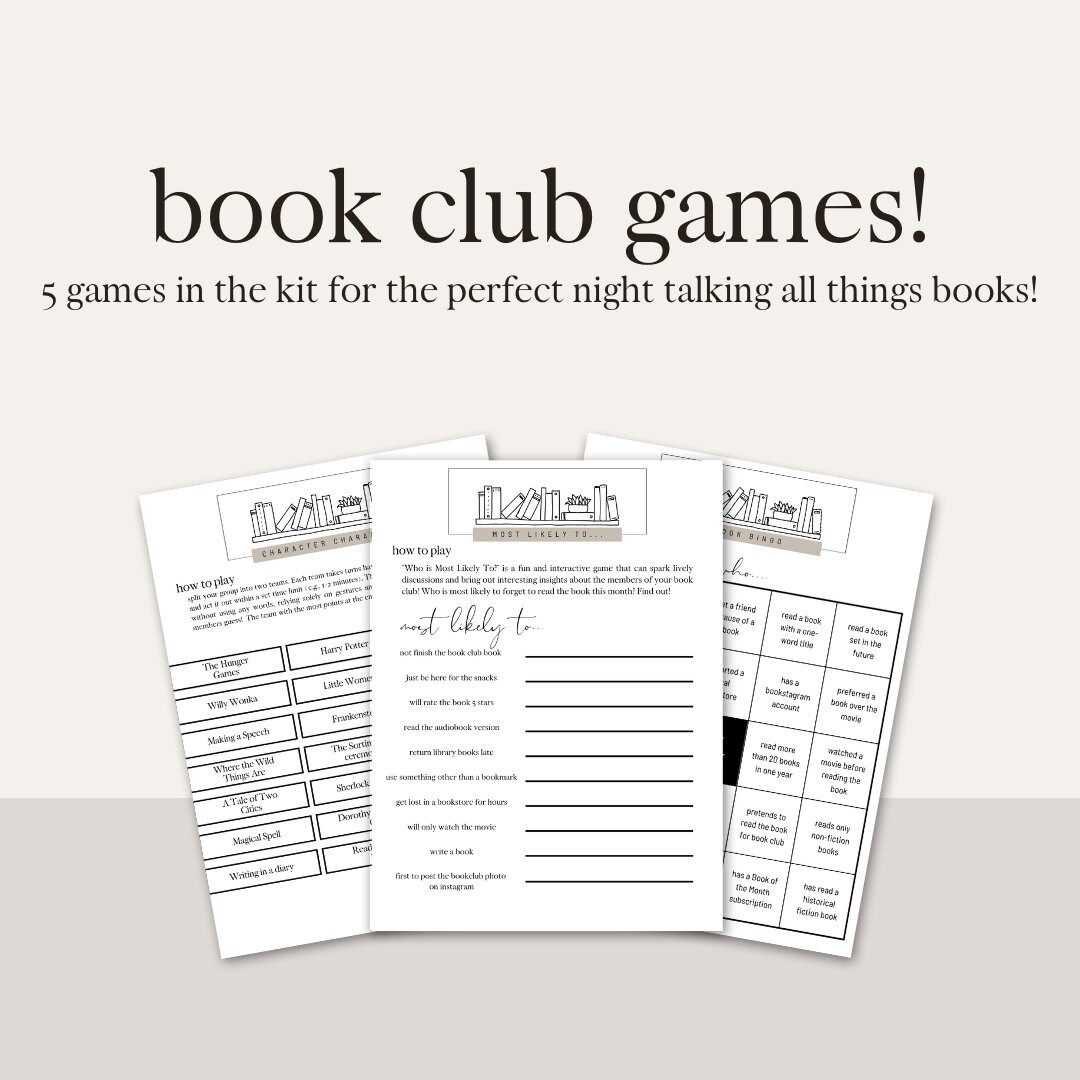 Book Club Kit - Fiction Books - Etsy