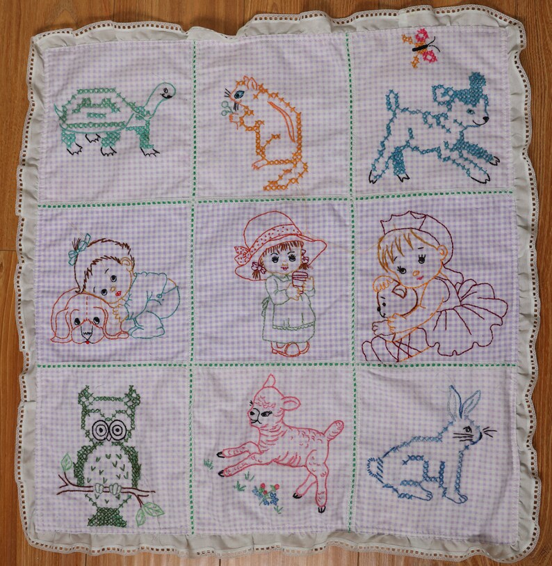 Unique,hand Made,hand Embroidered,one-of-a-kind,vintage Style,wall Art ...