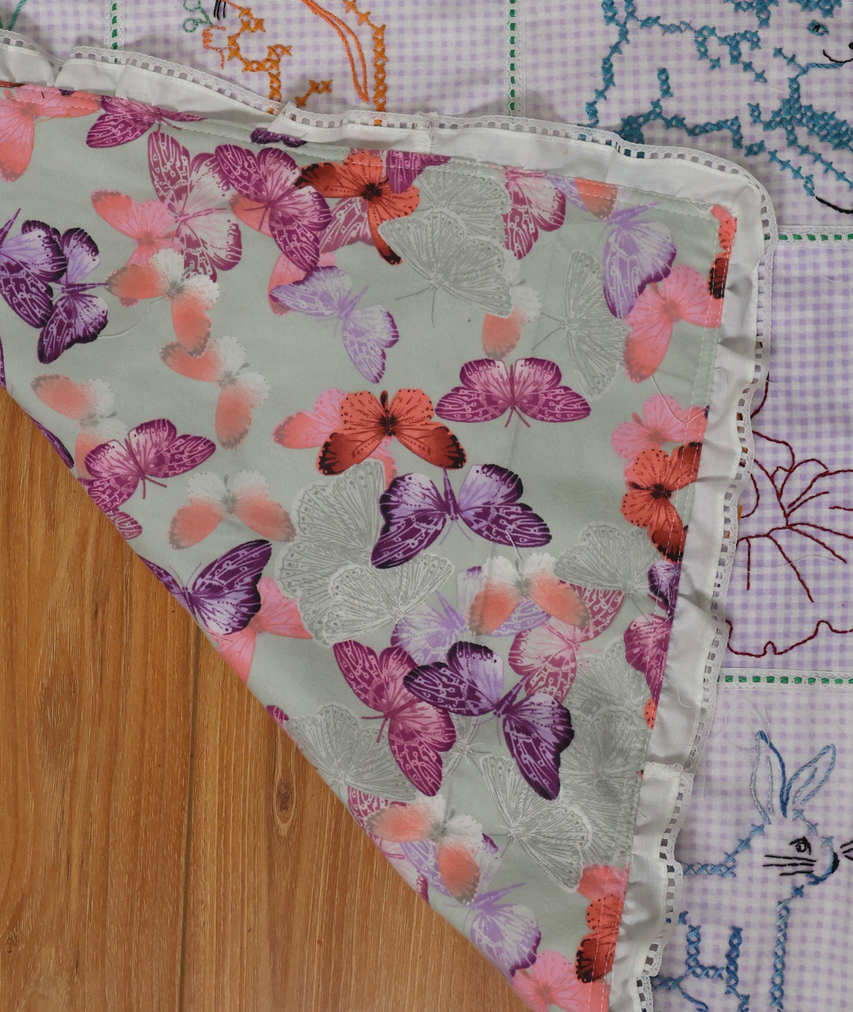 Unique,hand Made,hand Embroidered,one-of-a-kind,vintage Style,wall Art ...