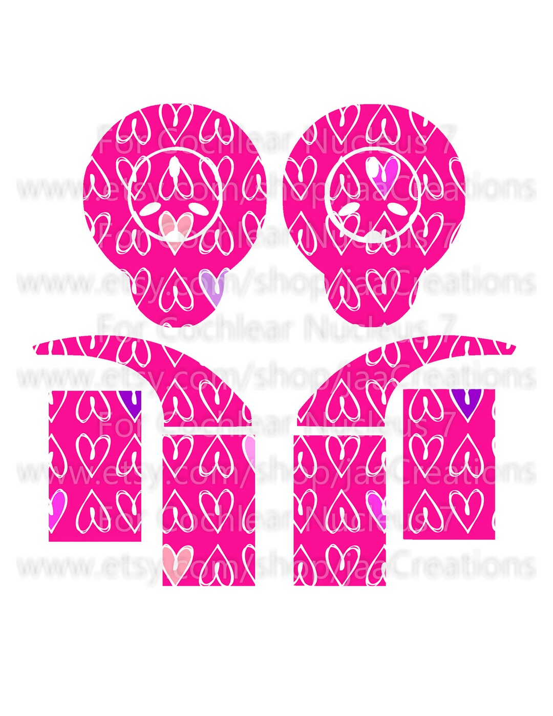 Valentines Design for Implants N8, N7, N6, Kanso, Kanso 2, Osia 2, Baha 6, Med El Sonnet, Ponto ...