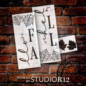 Hello Fall 4ft Tall Porch Sign Stencil With Leaves by Studior12 USA ...