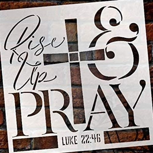 Rise up & Pray Stencil by Studior12 DIY Faith Cross Home - Etsy