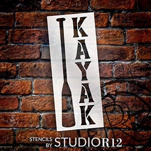 Vertical Kayak Stencil With Paddle by Studior12 DIY Lake & River Cabin ...