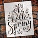 Oh Hello Spring Script Stencil With Flowers by Studior12 DIY - Etsy