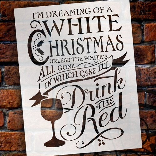 White Christmas Christmas Stencil Select Size Stcl606 Etsy