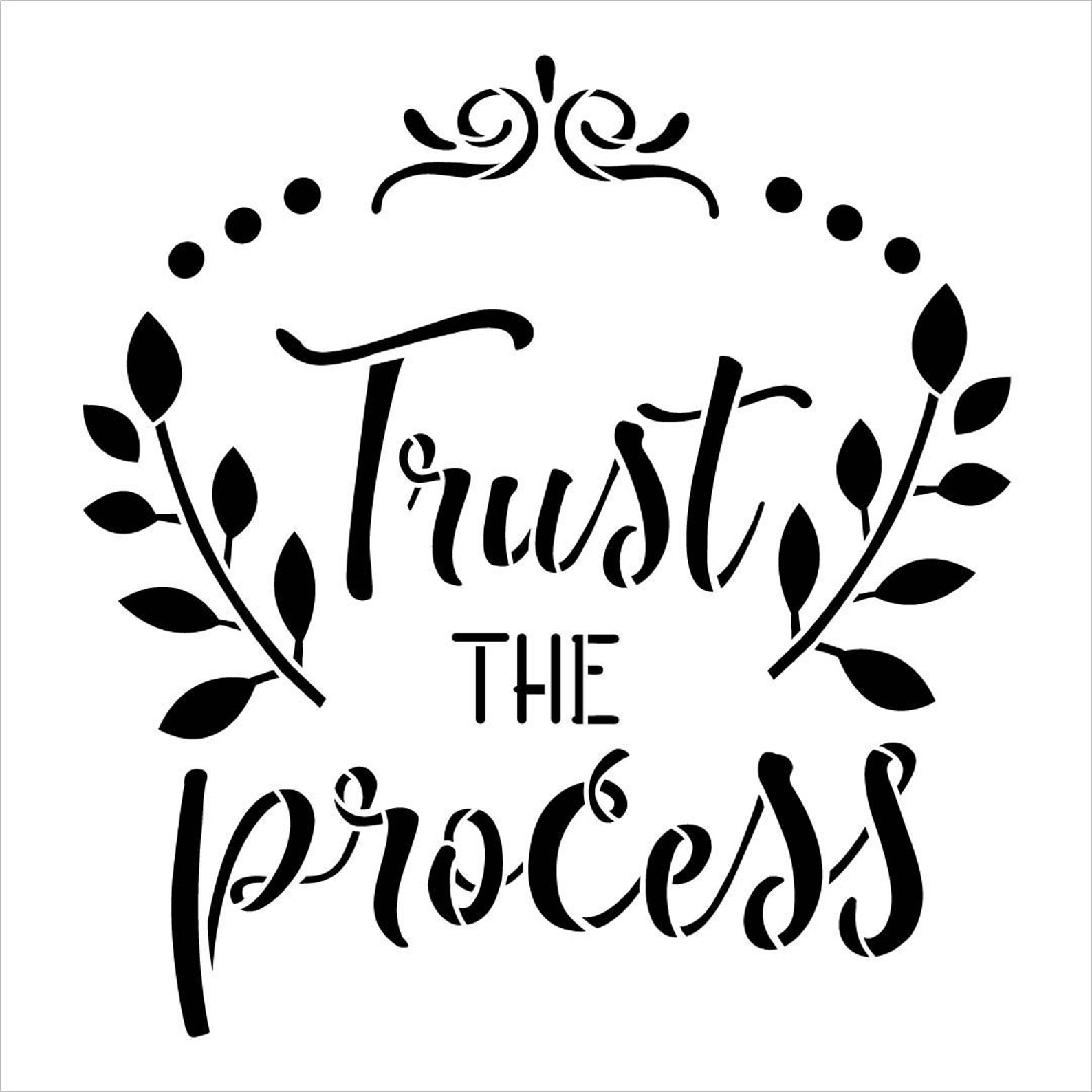 Trust the Process Script Stencil by Studior12 DIY | Etsy