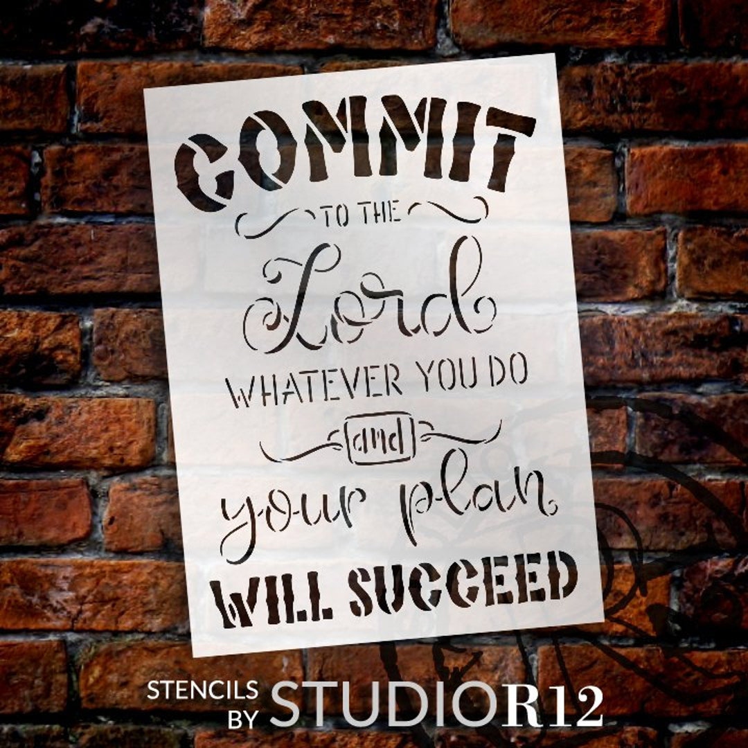 Commit to the Lord & Your Plan Will Succeed Stencil by - Etsy