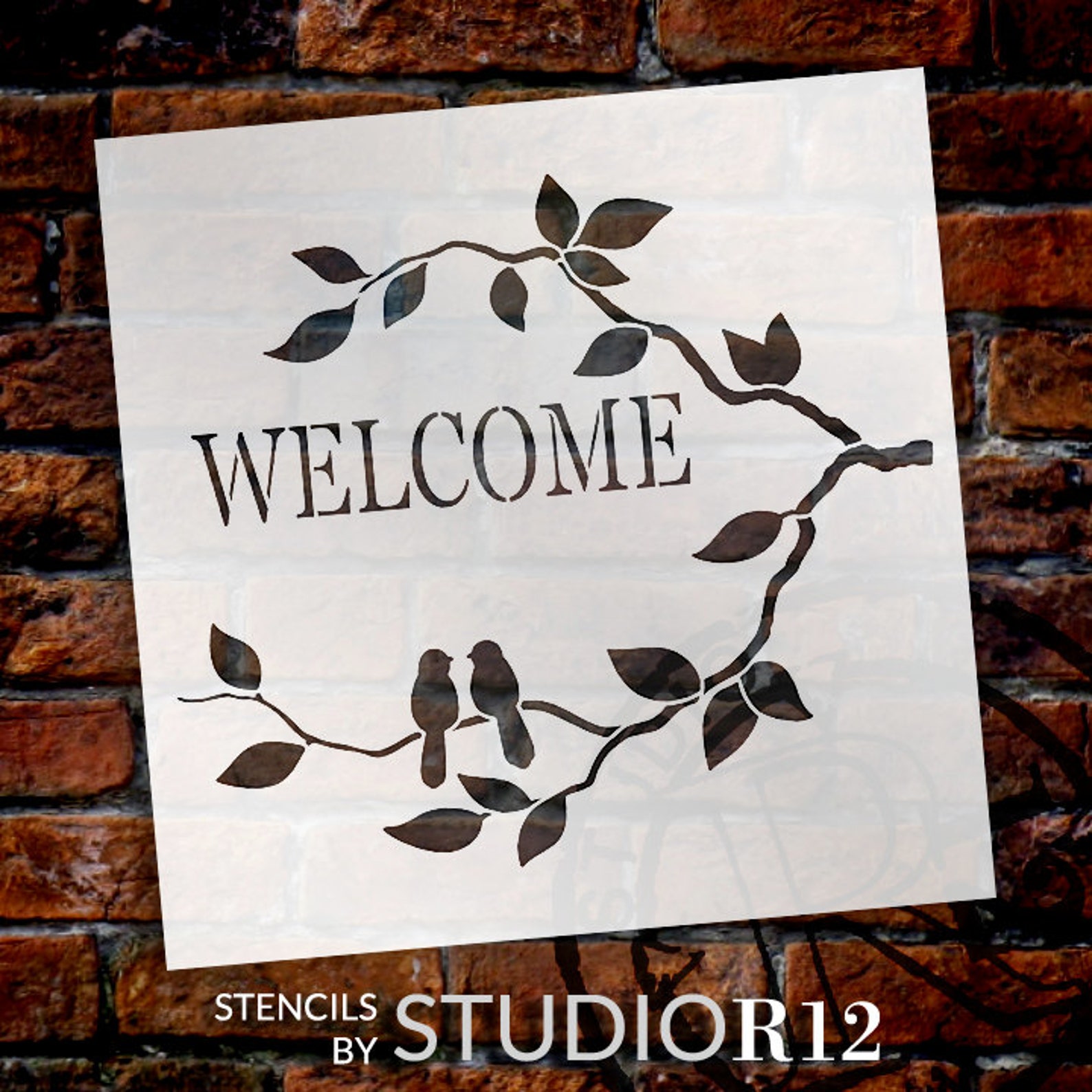 Birds of Welcome Word Art Stencil-select Size STCL697 by - Etsy