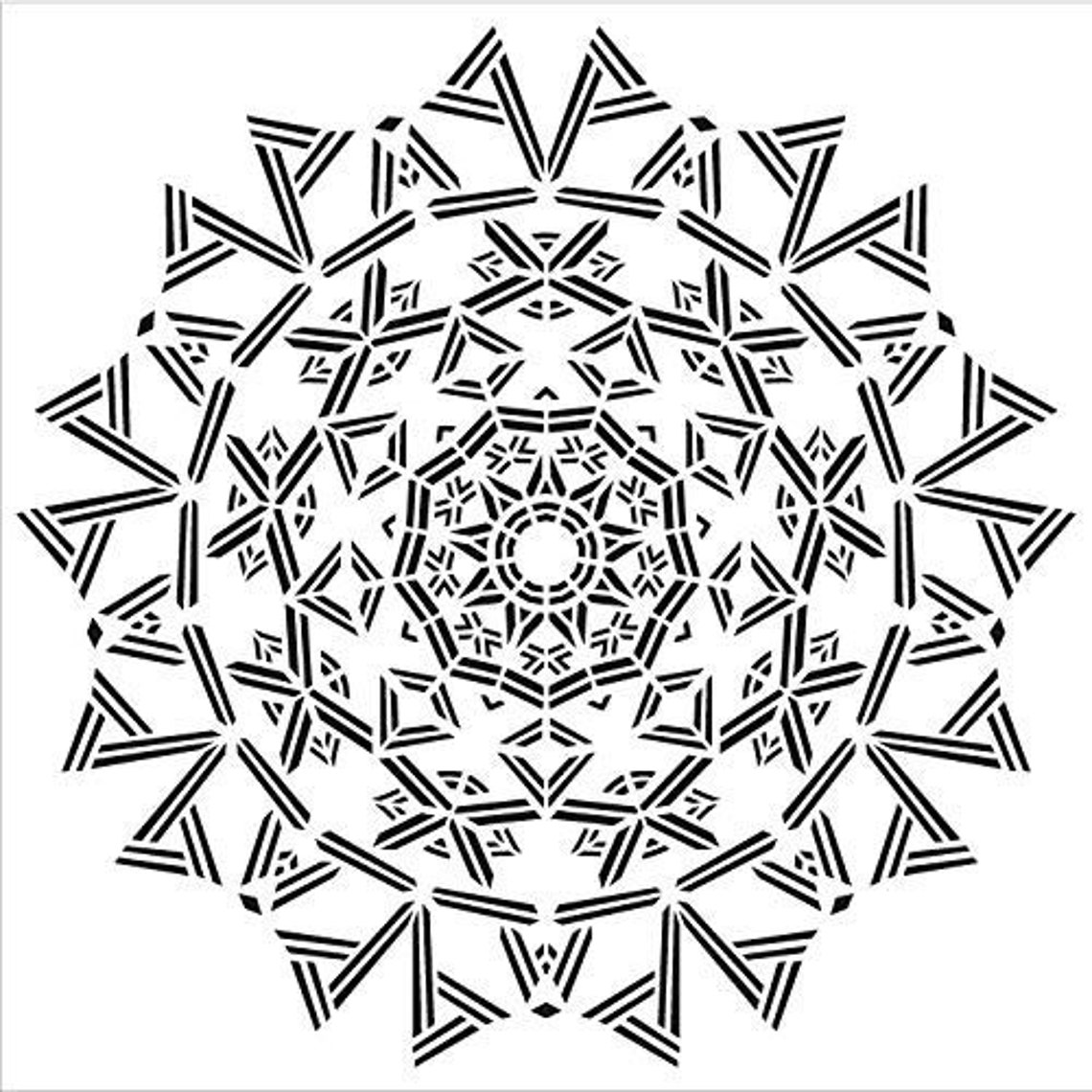 Mandala Triangles Complete Stencil by Studior12 Reusable - Etsy UK
