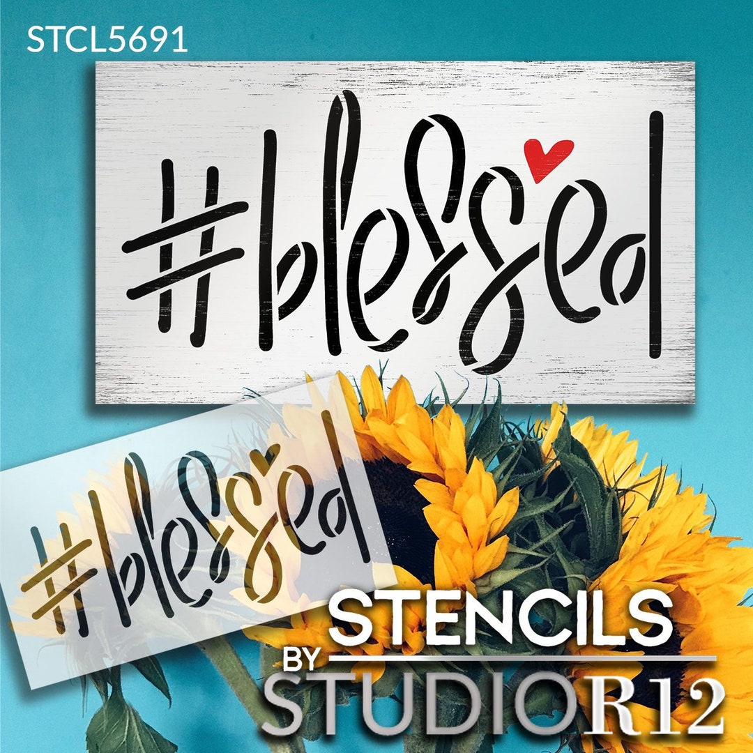 Hashtag blessed Stencil by Studior12 Craft DIY Heart Home Decor Paint ...