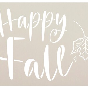 Happy Fall Stencil by Studior12 Craft DIY Autumn Leaves Home Decor Paint Cursive Script Wood ...