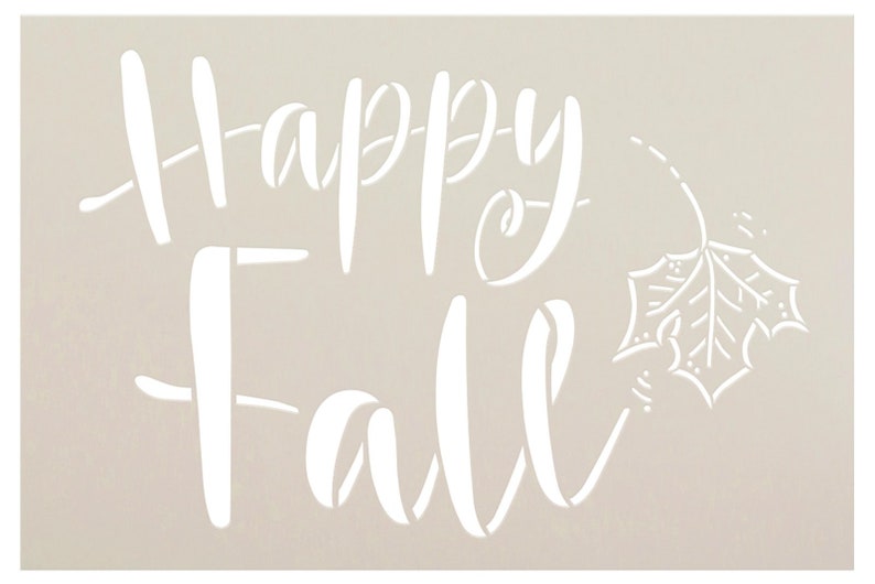Happy Fall Stencil by Studior12 Craft DIY Autumn Leaves Home - Etsy