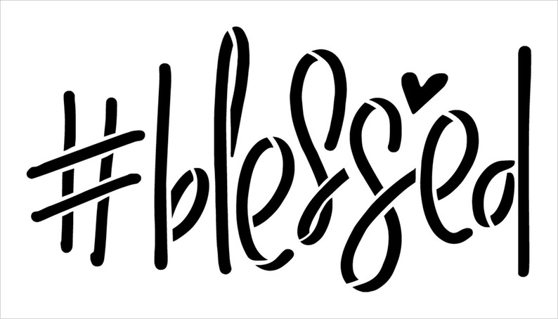 Hashtag blessed Stencil by Studior12 Craft DIY Heart Home | Etsy