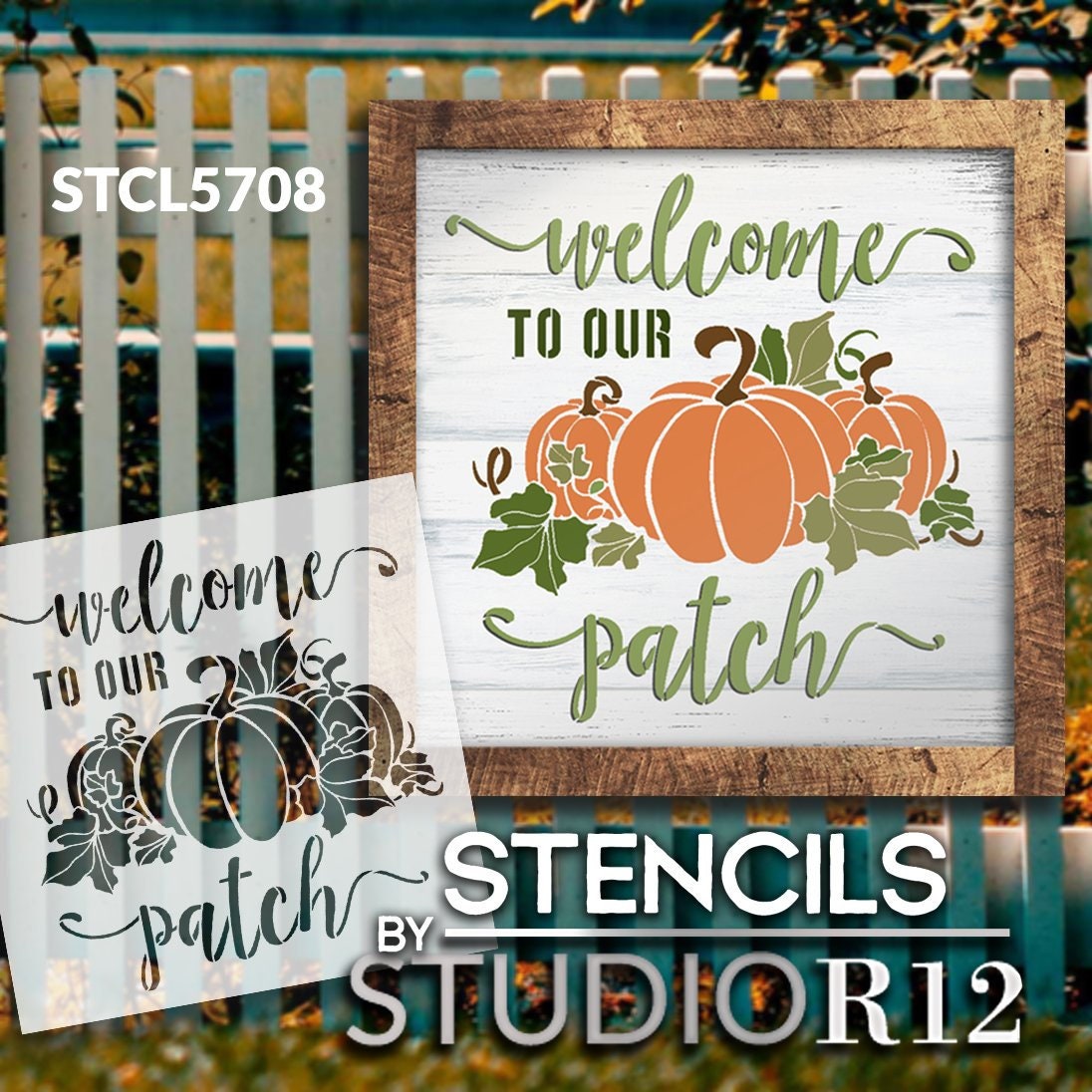 Welcome to Our Patch Stencil by Studior12 DIY Fall Pumpkin - Etsy