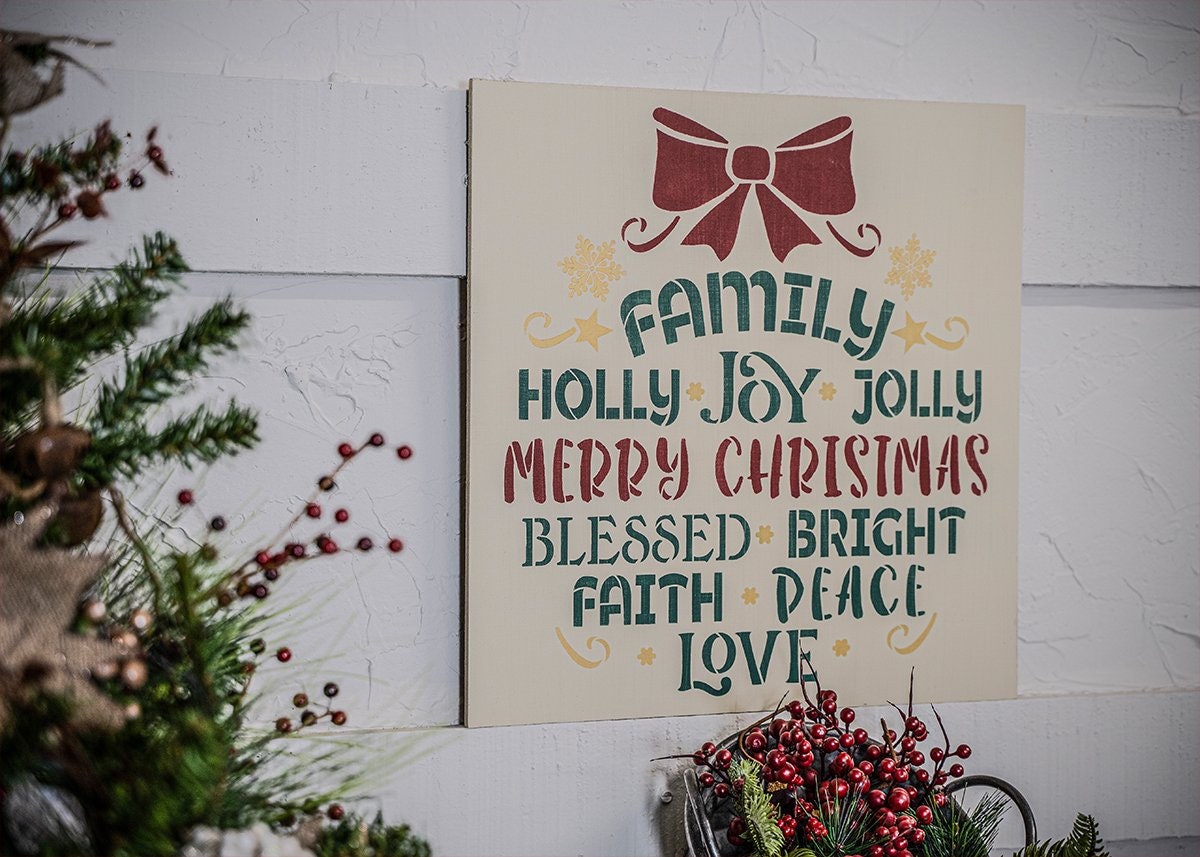 Family Christmas Ornament Word Art Stencil by Studior12 DIY - Etsy