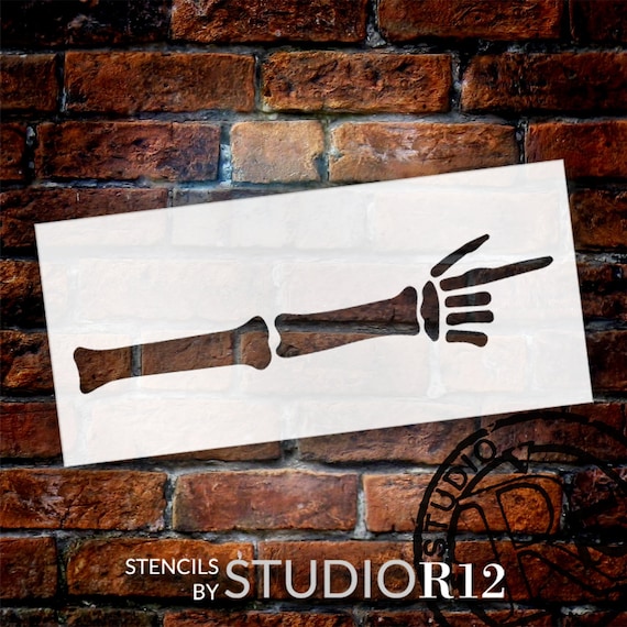 Skeleton Pointing Hand & Arm Stencil by Studior12 Craft | Etsy