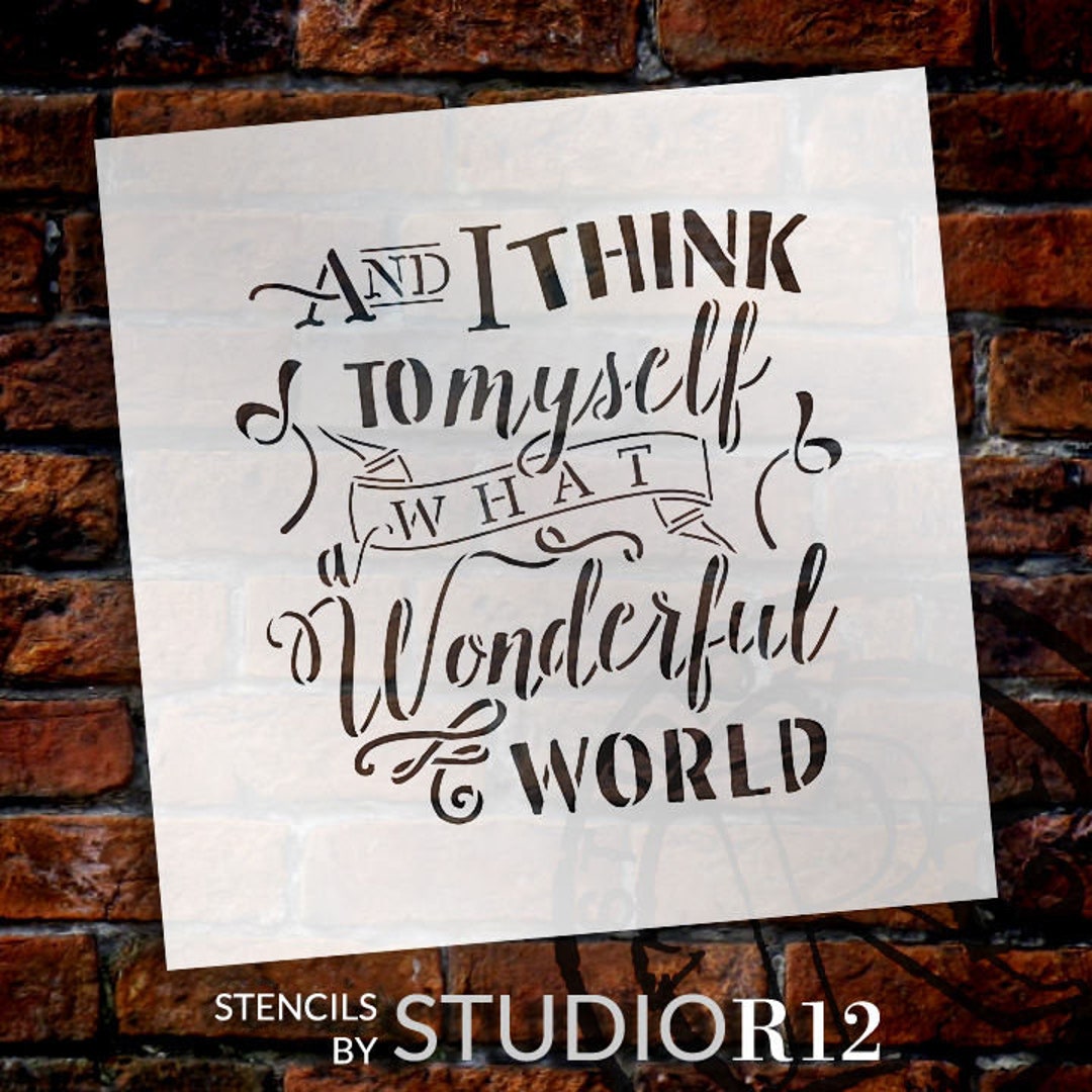 Wonderful World Fun Style Word Art Stencil Select Size STCL1870 by ...