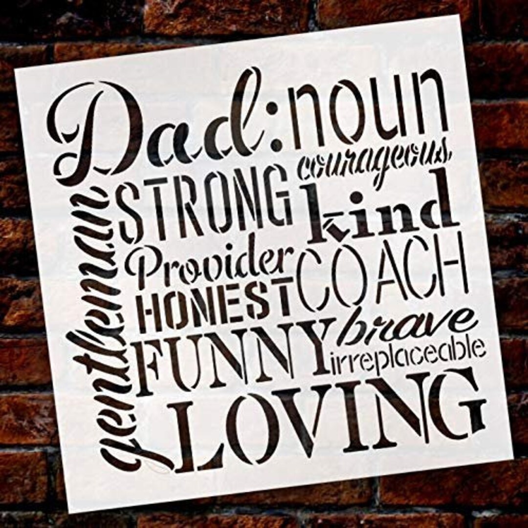 Dad Noun Sign Stencil by Studior12 Wood Signs Word Art Reusable Father ...
