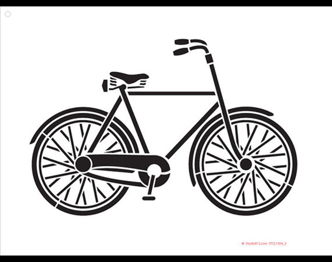 Basic Vintage Bicycle Art Stencil Select Size STCL1056 - Etsy