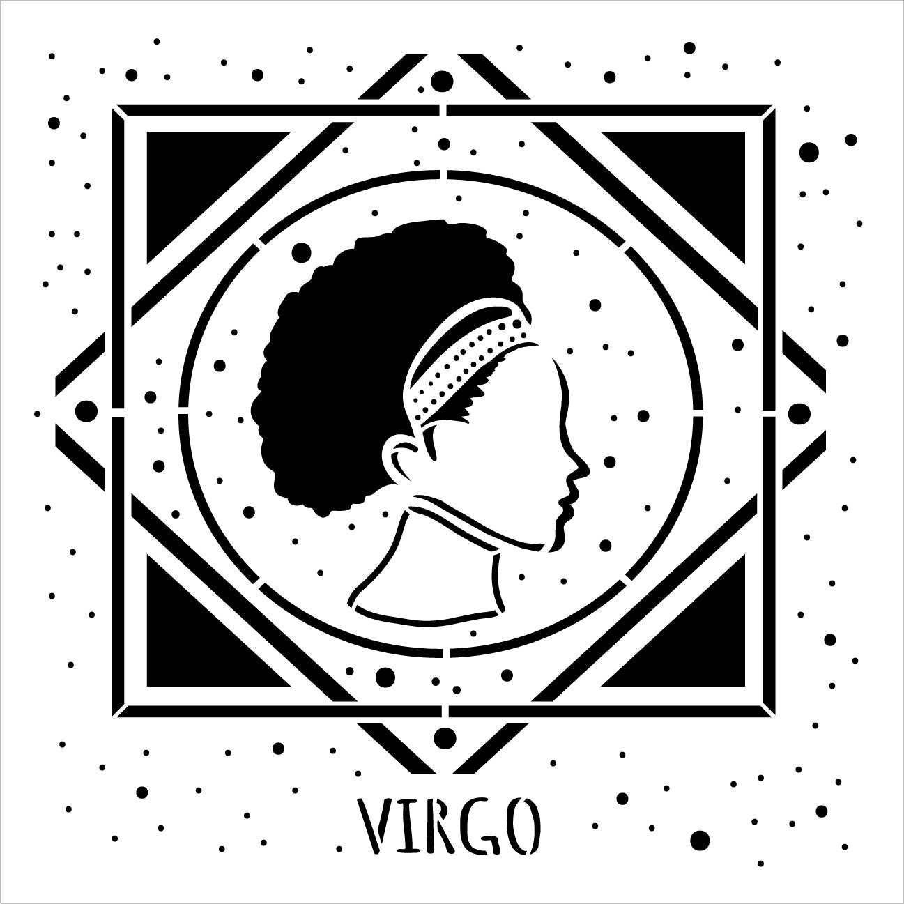 Virgo Zodiac Stencil by Studior12 DIY Star Sign Celestial - Etsy