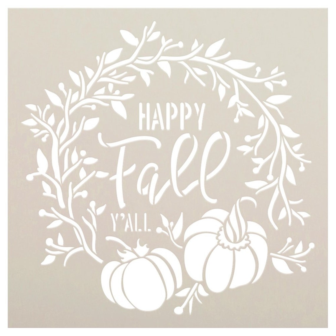 Happy Fall Y'all Stencil by Studior12 DIY Autumn Pumpkin - Etsy