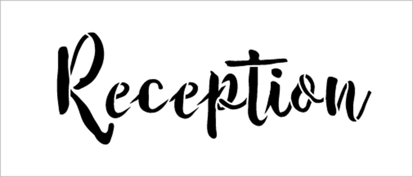 Wedding Sign Word Reception Rustic Script Stencil by - Etsy