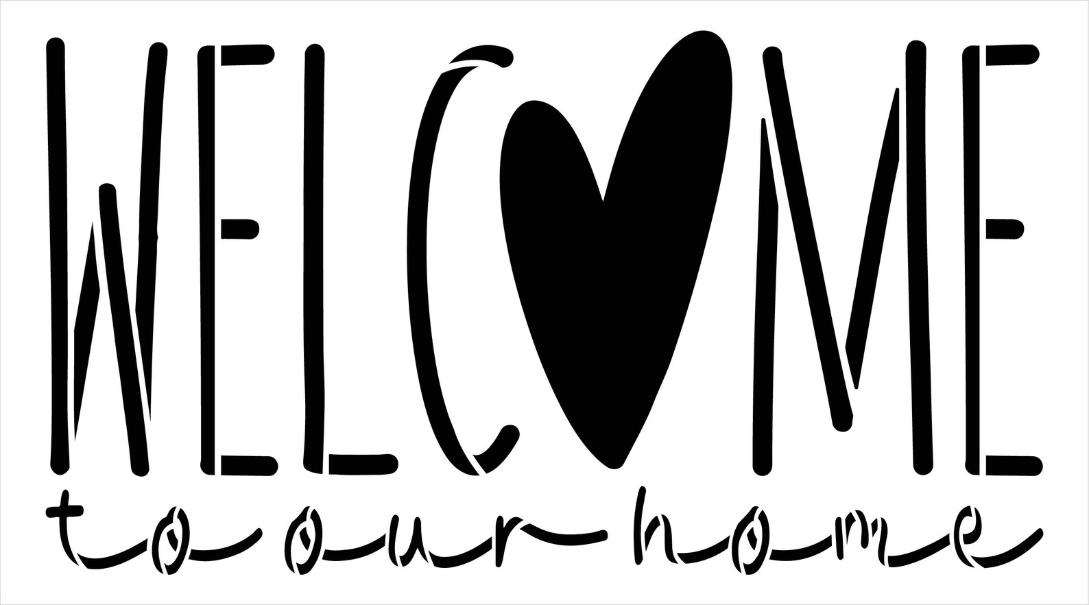 Welcome to Our Home Stencil With Heart by Studior12 DIY | Etsy