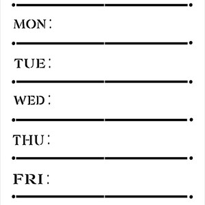 Simple Weekly Calendar Stencil by StudioR12 DIY Menu Board | Etsy