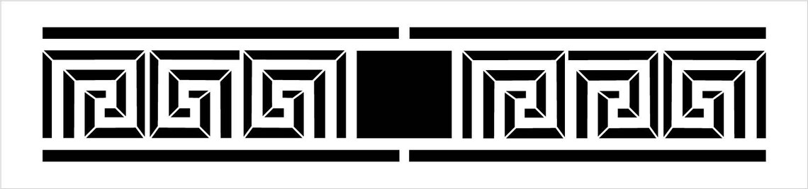 Meander Square Spiral Pattern Stencil by Studior12 DIY Greek | Etsy