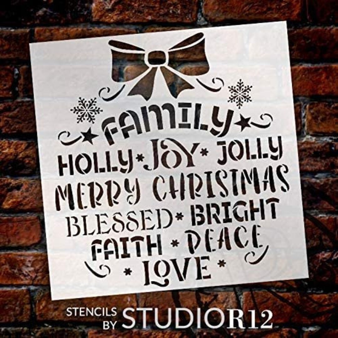 Family Christmas Ornament Word Art Stencil by Studior12 DIY Holiday ...