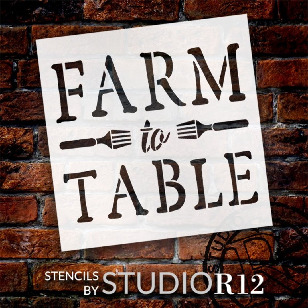 Farm to Table Stencil With Forks by Studior12 DIY Farmhouse - Etsy