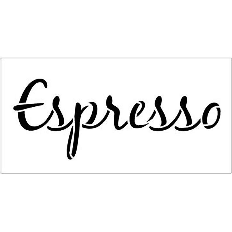 Espresso Word Art Stencil-casual Script 5 X 2 | Etsy