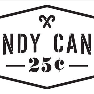 Candy Canes 25 Cents Word Art Stencil Select Size - Etsy